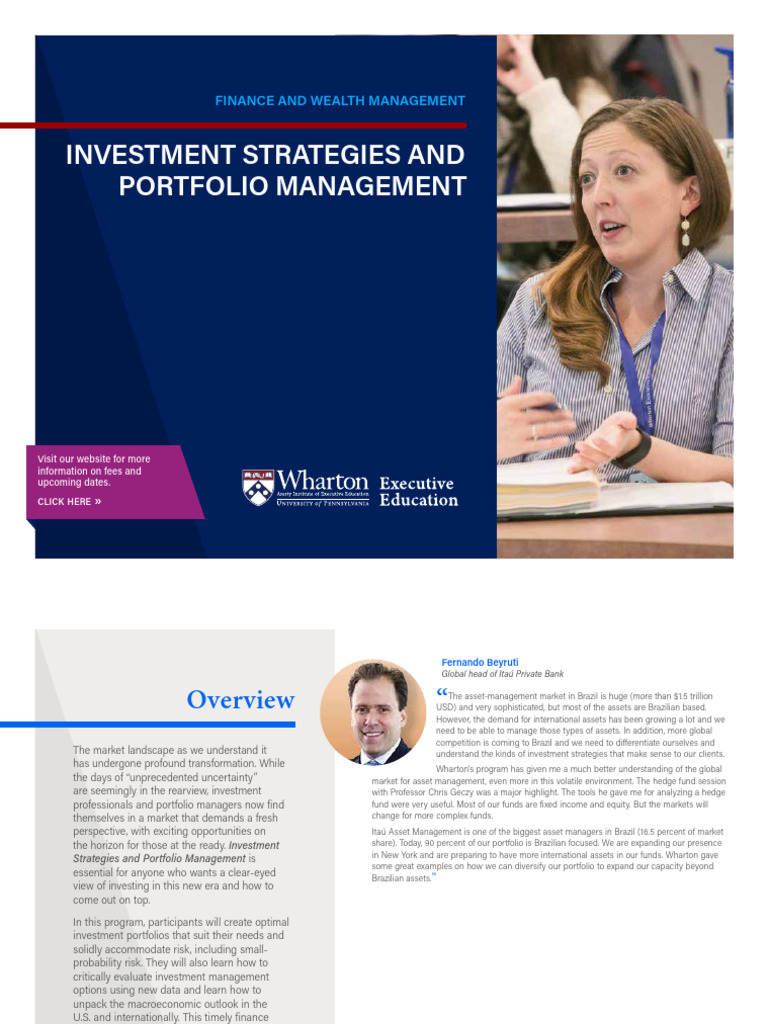 Wharton Investment Strategies Program | PDF | Investment Management ...