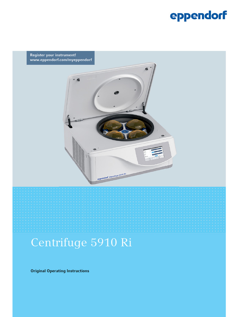 Centrifuge 5910 Ri Operating Manual | PDF