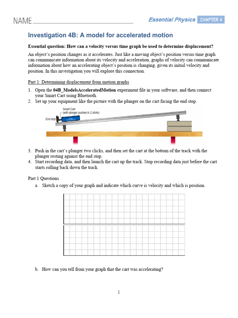 04B ModelsAcceleratedMotionAssignment | PDF | Velocity | Acceleration