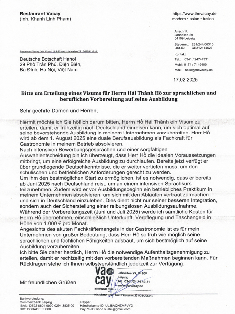 Brief Botschaft | PDF