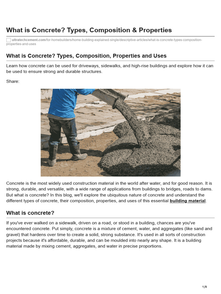 What Is Concrete Types Composition Properties | PDF | Concrete ...