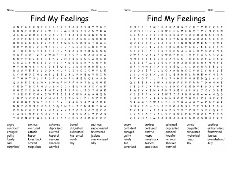Feelings Wordsearch | PDF