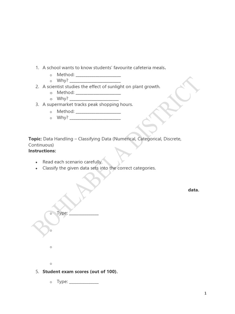 Grade 10 Data Handling Worksheet | PDF | Mean | Data