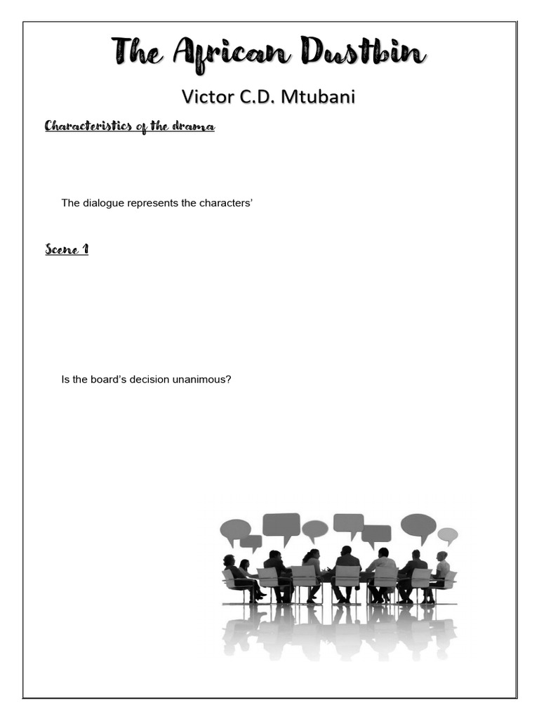 The African Dustbin QUESTIONS | PDF