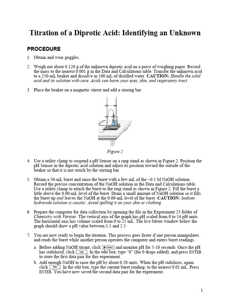 Titration Analysis of Unknown Diprotic Acid | PDF | Sodium Hydroxide | Acid