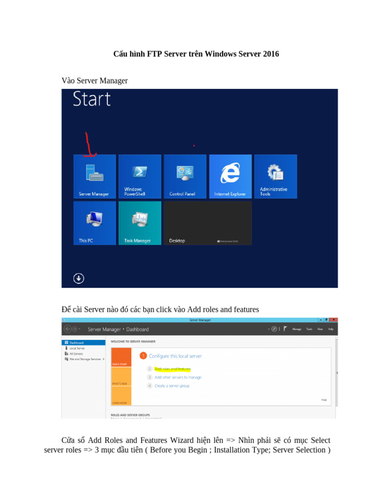 Cấu Hình FTP Server Trên Windows Server 2016 | PDF