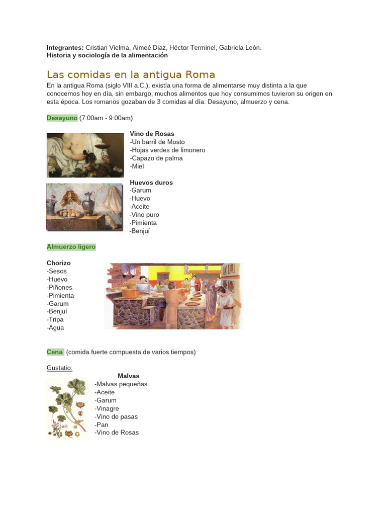 Malvas en la Comida Romana | PDF