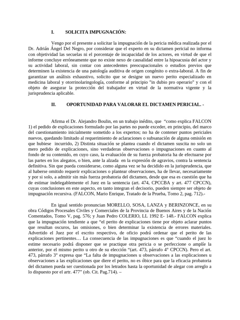 IMPUGNACIÓN Y SOLICITA EXPLICACIONES | PDF | ruido | Escuchando