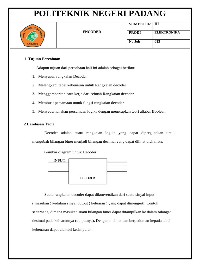 JOB 13 Encoder | PDF