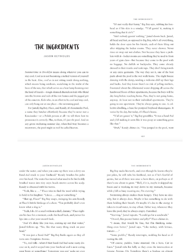 The Ingredients - by Jason Reynolds | PDF