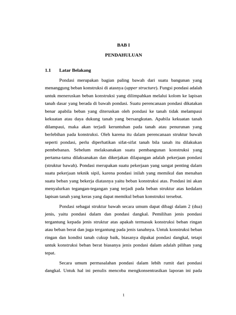 bab 1 laporan pondasi dalam | PDF