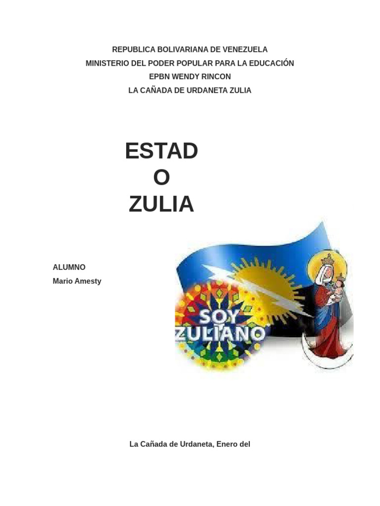 Historia y Personajes del Estado Zulia | PDF