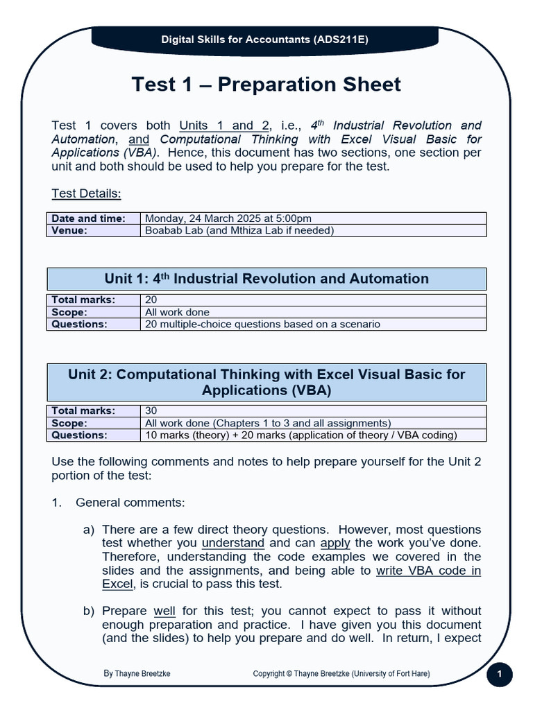 Digital Skills for Accountants Test Prep | PDF | Boolean Data Type ...