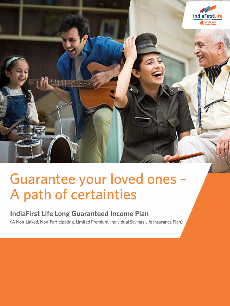 Indiafirst Life Long Guaranteed Income Plan Brochure | PDF | Insurance ...
