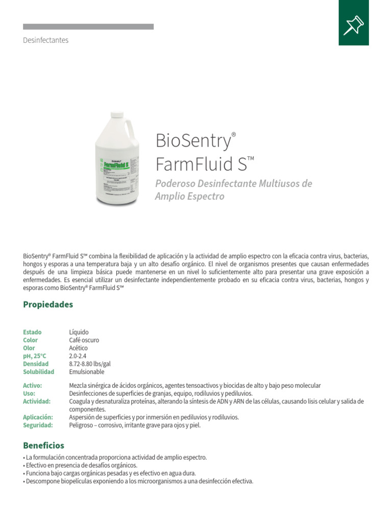 Biosentry Farm Fluid S Vigente | PDF | Virus | Las bacterias
