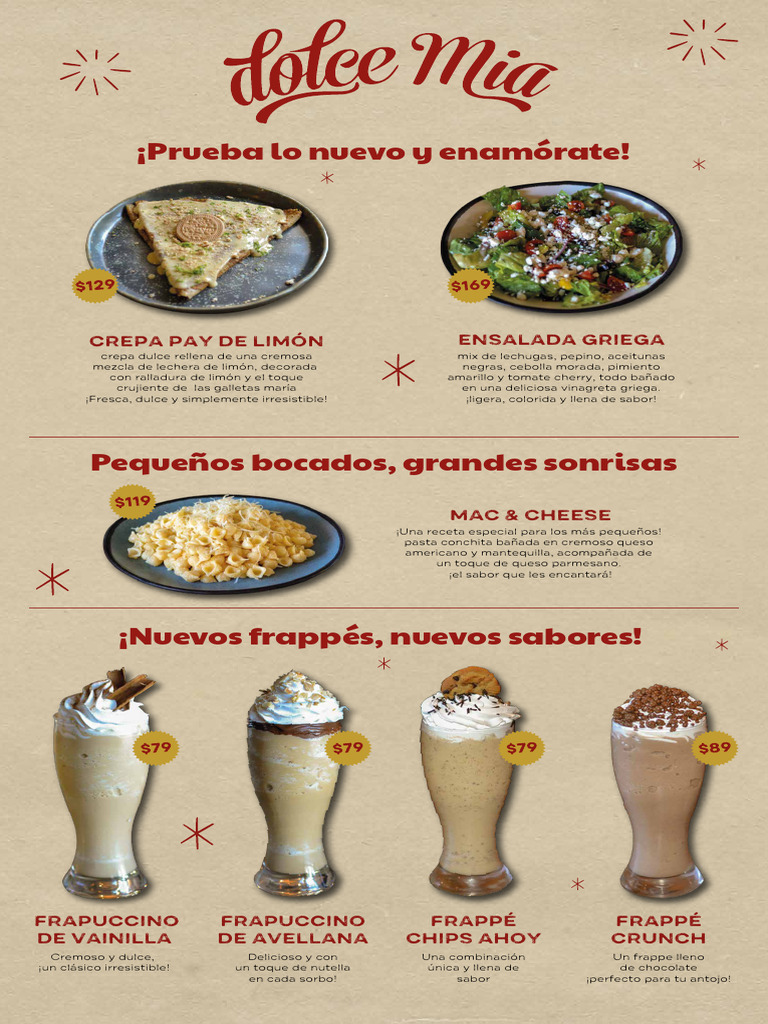 Menu Dolce - Marzo 2025 | PDF | Pizza | Salsa