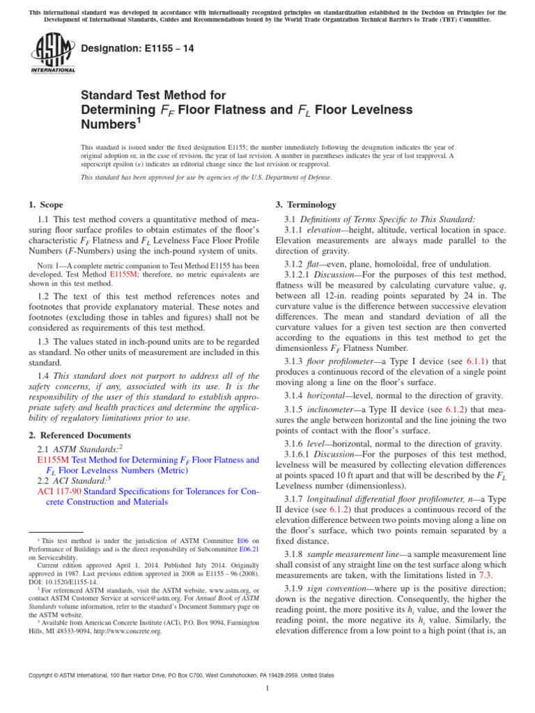 E1155-14 FFFL | PDF | Variance | Standard Deviation