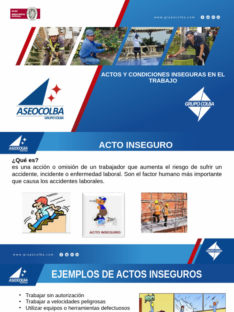 Actos y Condiciones Inseguras Laborales | PDF | Seguridad y salud ...
