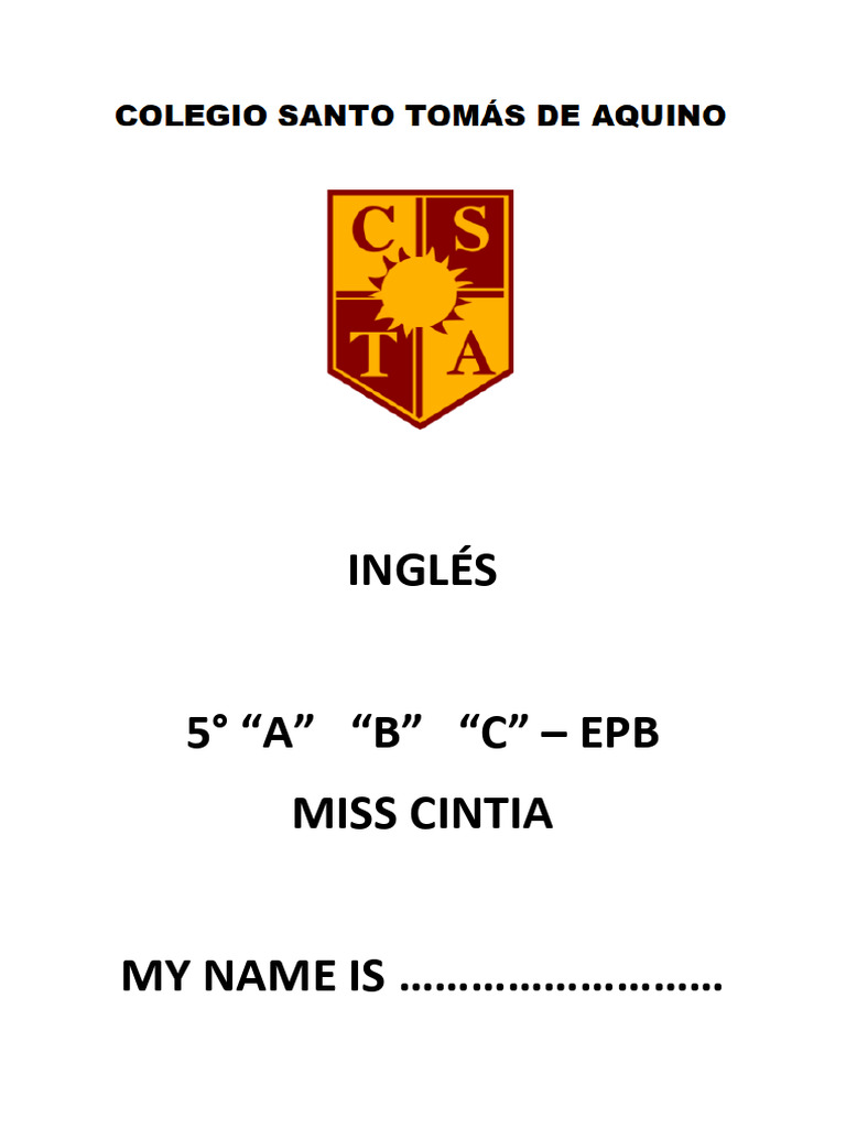 BOOKLET 5TO 2025. Ingles Bella | PDF