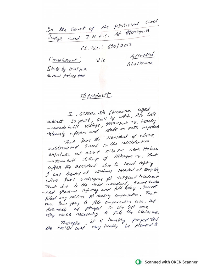 Vakalat Form With Affidavit | PDF