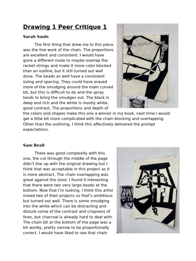 Drawing 1 Peer Critique 1 | PDF | Drawing