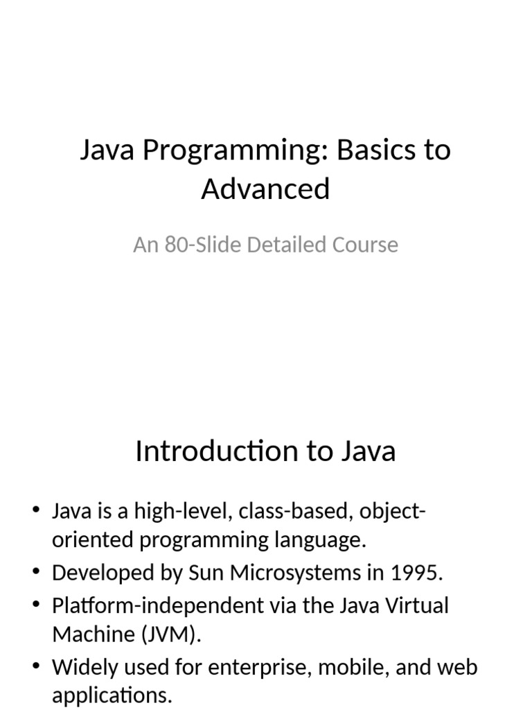 Java Course Detailed | PDF