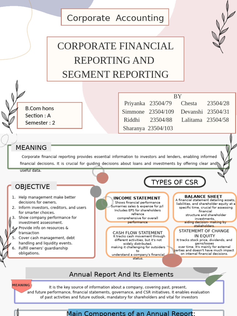 CSR and Segment Reporting | PDF | Corporate Social Responsibility | Sustainability