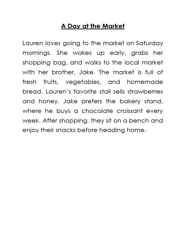A Day at The Market | PDF