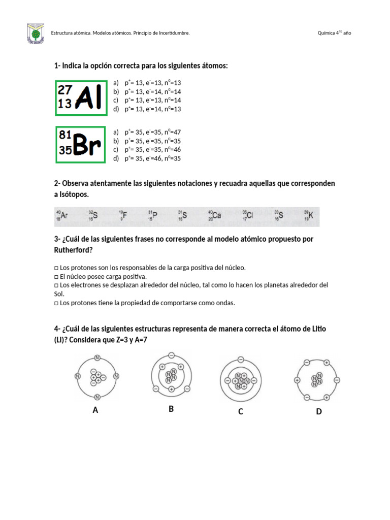 Número Z y A - Isotopos | PDF | Átomos | Núcleo atómico