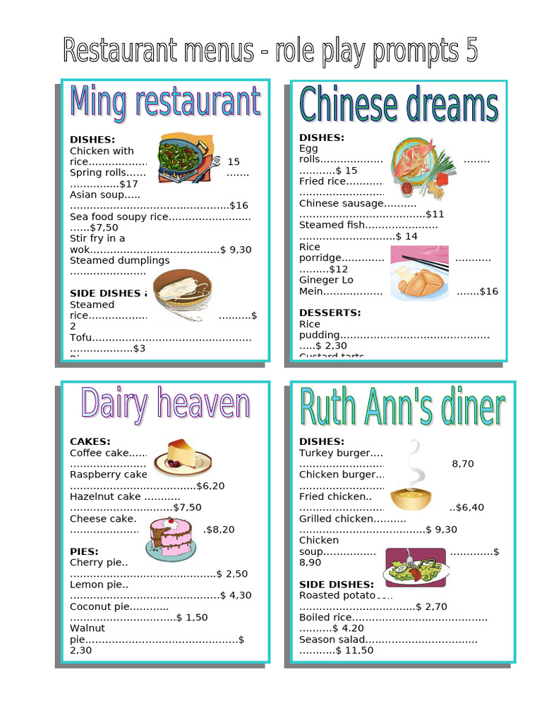 277 Restaurant Menu Overview | PDF