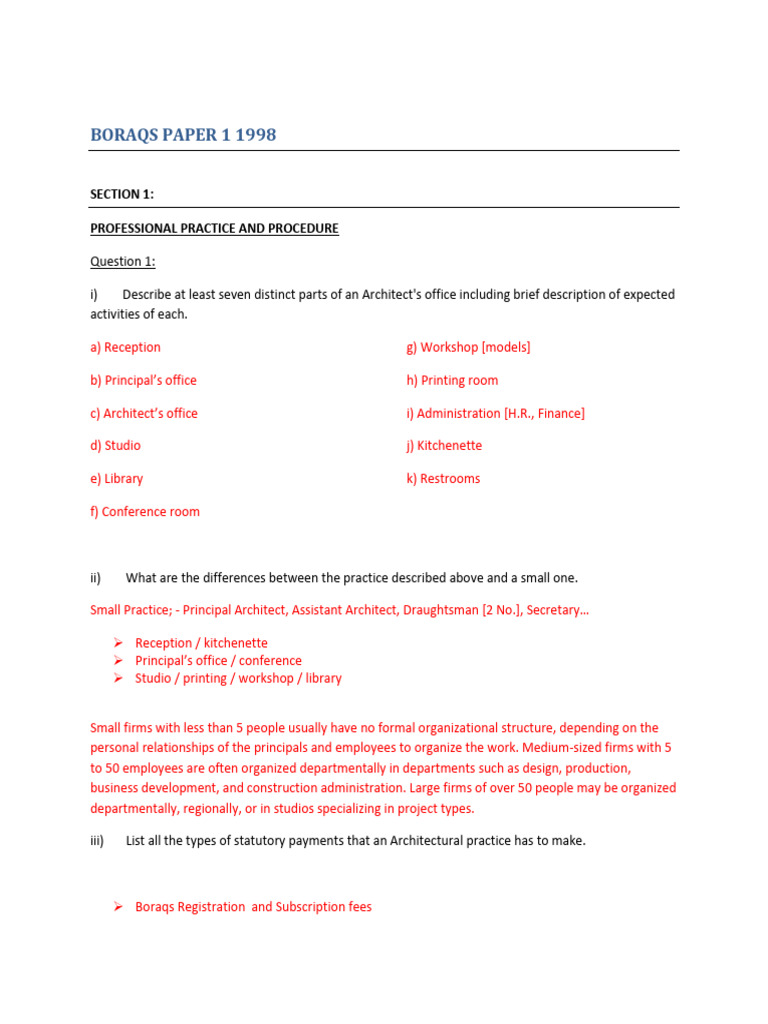 BORAQS 1998papers - Opinionated Answers-1 | PDF