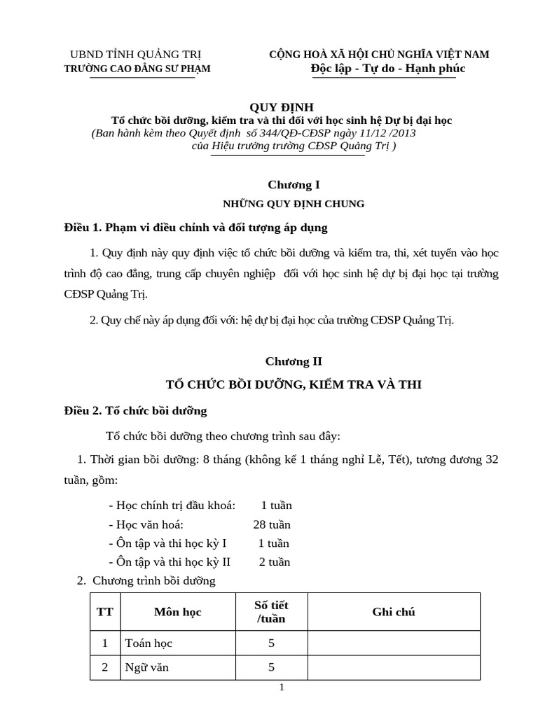 10062015030952quy Dinh Du Bi Dai Hoc | PDF