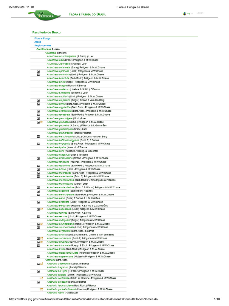 Flora e Funga Do Brasil Orchidaceae PR Nativa | PDF | Plantas ...