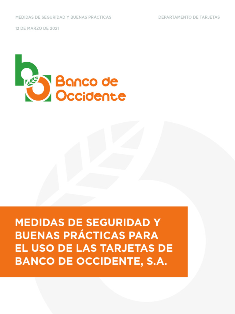Medidas de Seguridad y Buenas Prácticas para El Uso de Tarjetas | PDF | Suplantación de ...