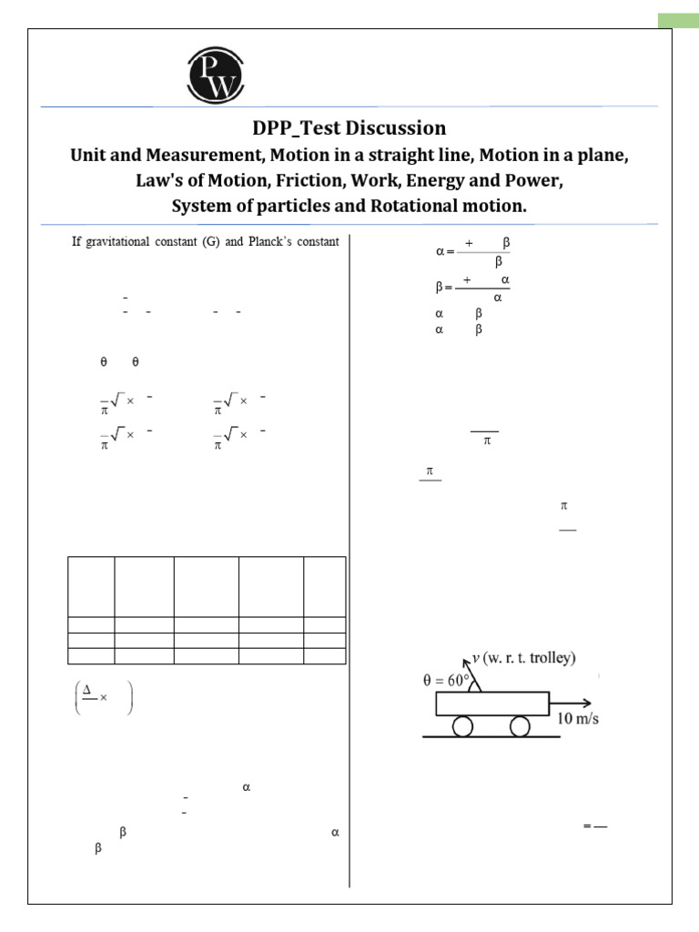 DPP_Unit_and_Measurement,_Motion_in_a_straight_line,_Motion_in_a | PDF | Momentum | Collision