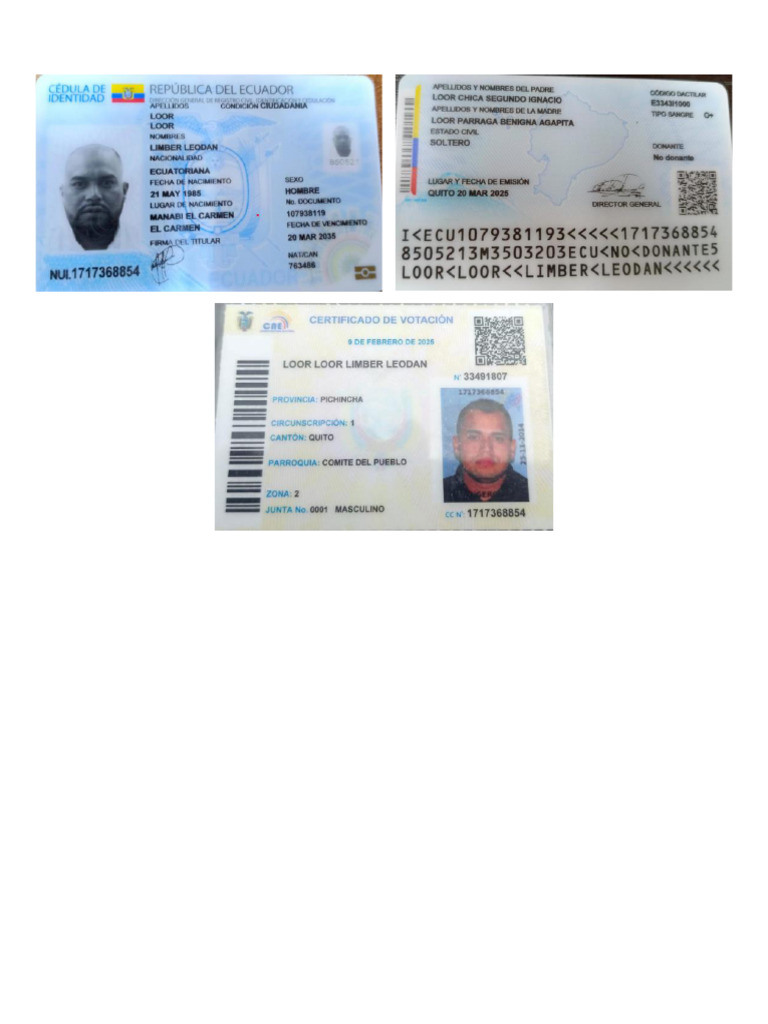 Cedula RL Limber Loor Loor | PDF