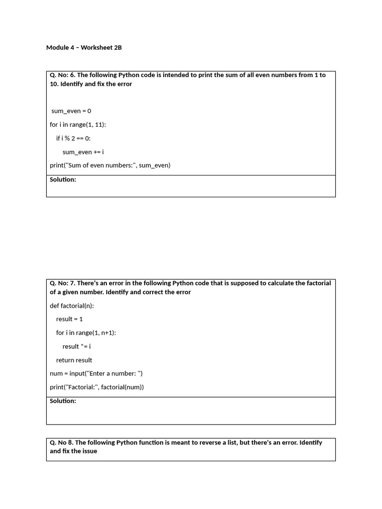 Module 4 WORKSHEET 2 B | PDF