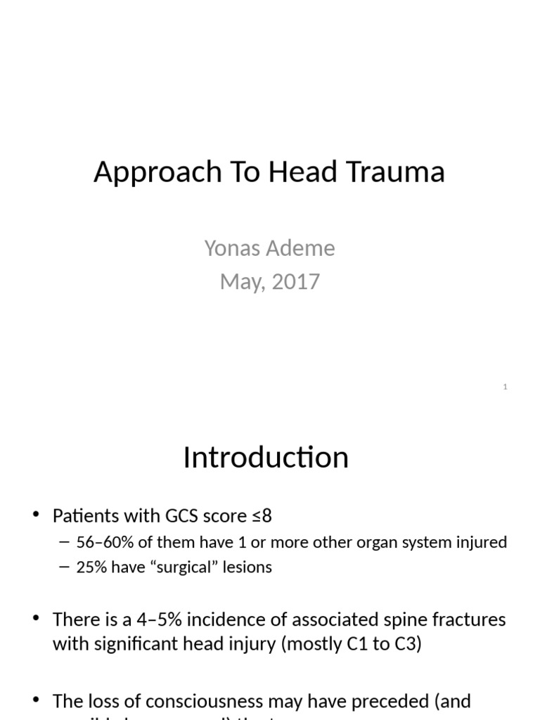 1.appoach To Head Trauma | PDF | Traumatic Brain Injury | Human Diseases And Disorders