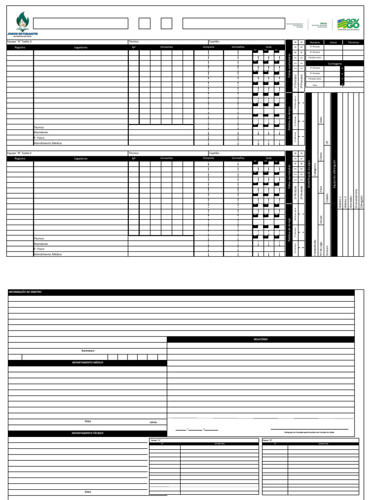 Sumula Futsal | PDF | Esportes | Futebol