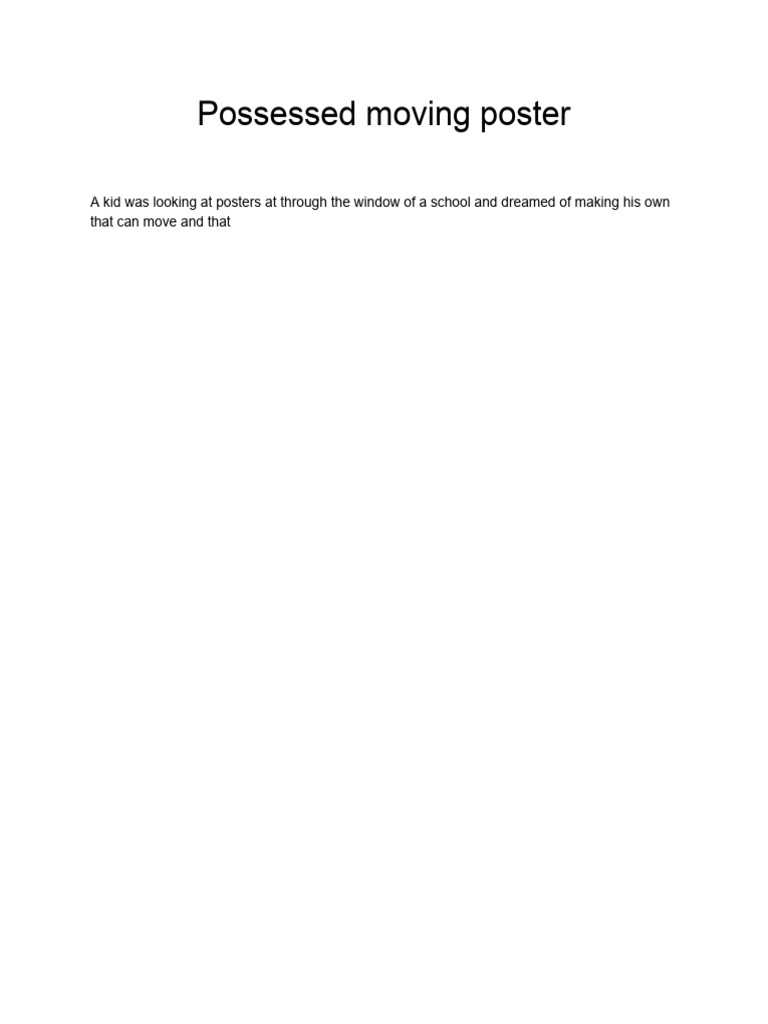 Possessed Moving Poster | PDF