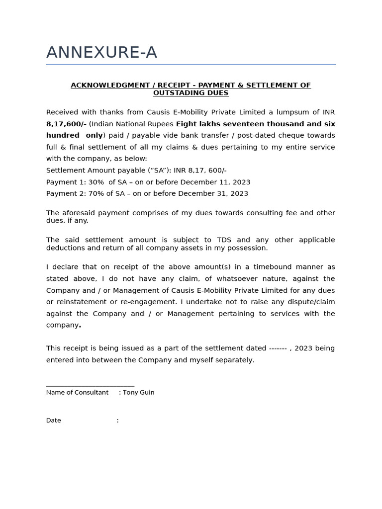 Annexure A - Tony Guin RVSD | PDF