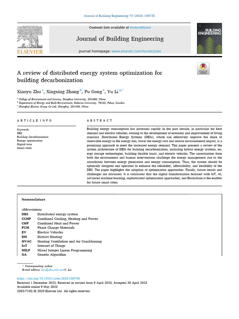 A Review of Distributed Energy System Optimization for Building ...