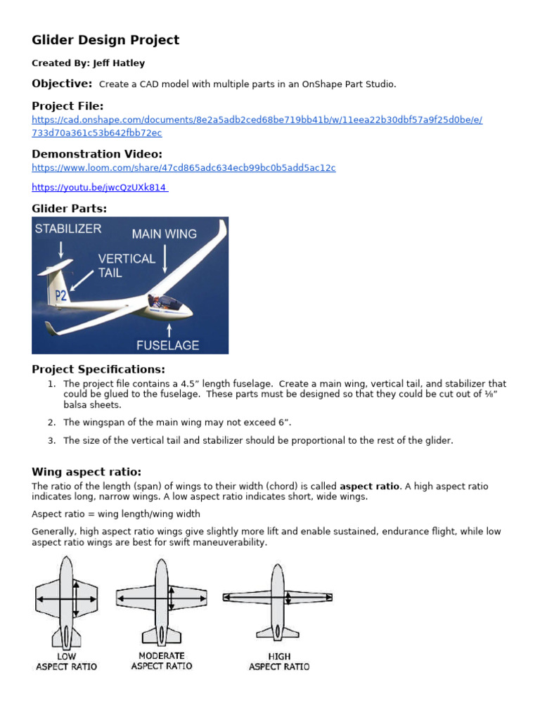 Glider Design | PDF