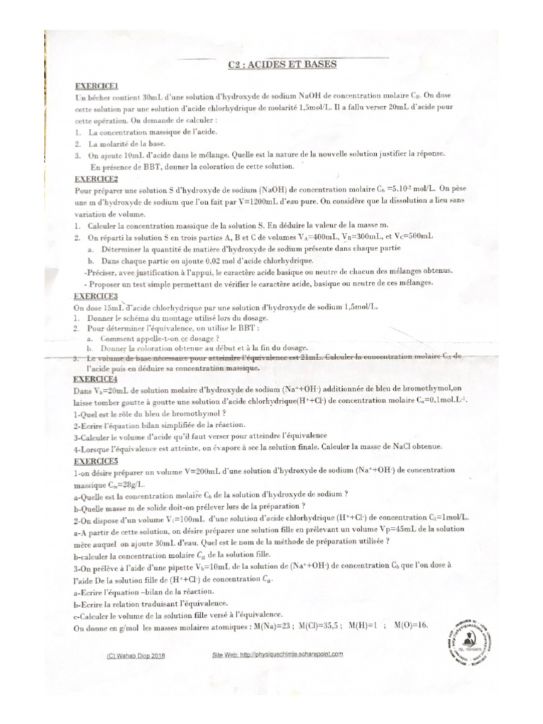 c2 Acides Et Bases | PDF