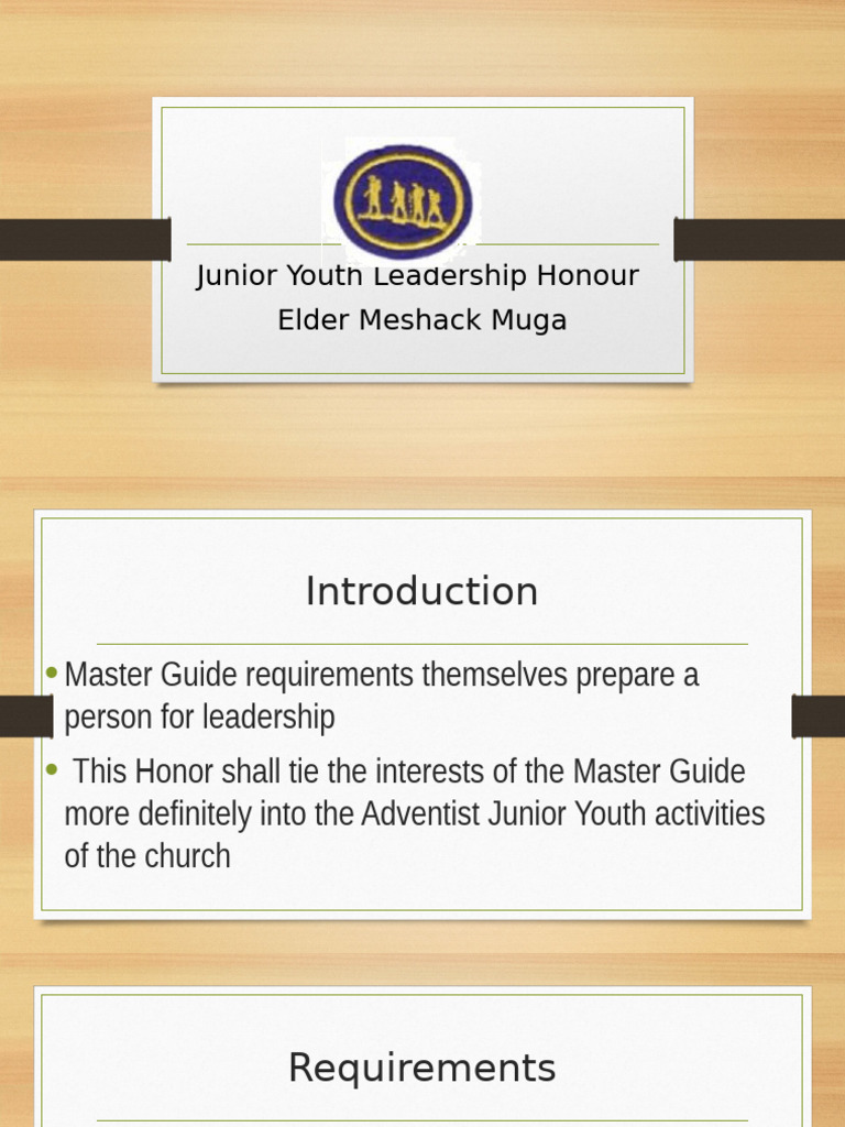 Junior Youth Leadership Honor Guidelines | PDF | Disciplines | Seventh ...