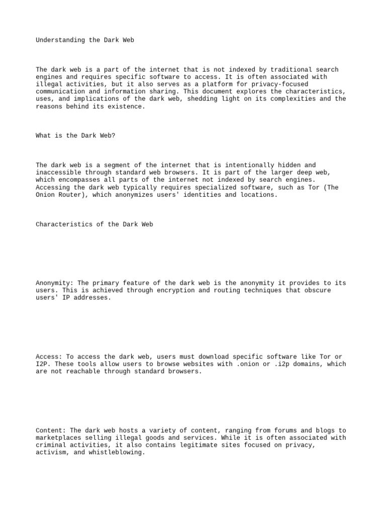 Understanding The Dark Web | PDF | World Wide Web | Internet & Web