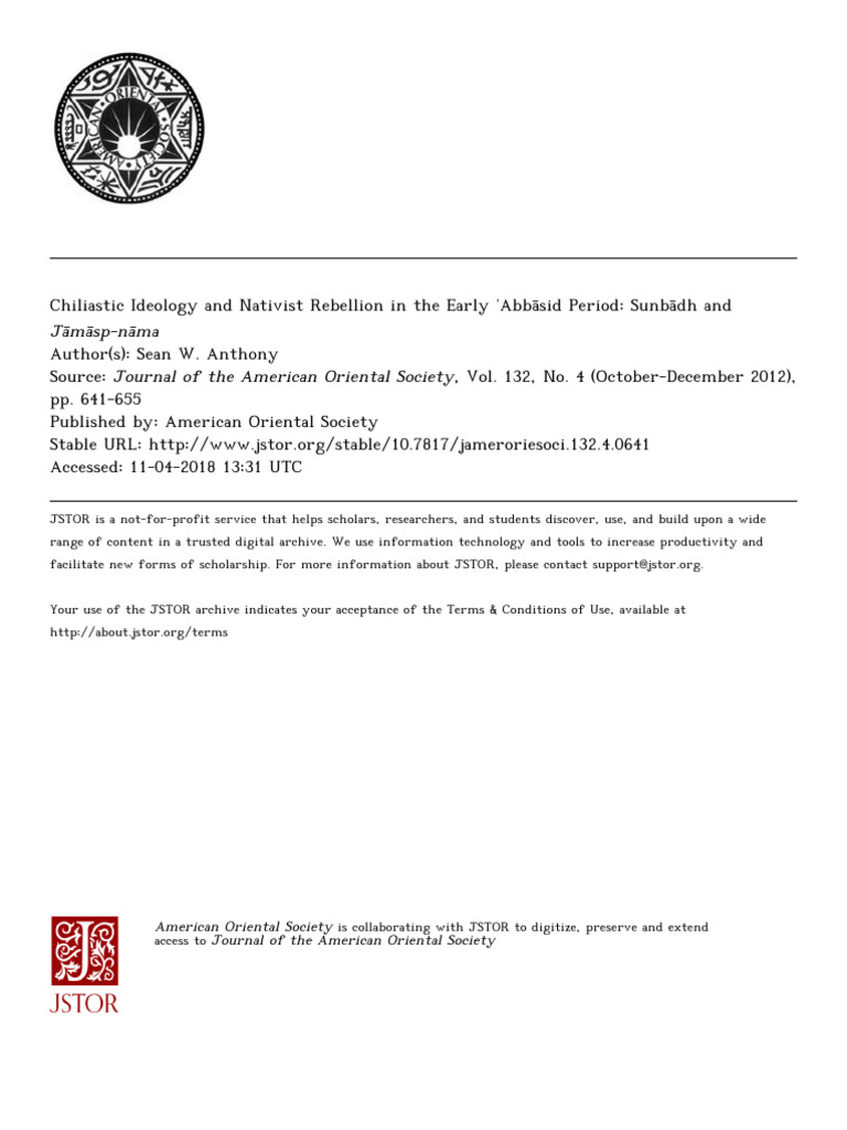 Chiliastic Ideology and Nativist Rebellion in The Early Abbāsid Period ...