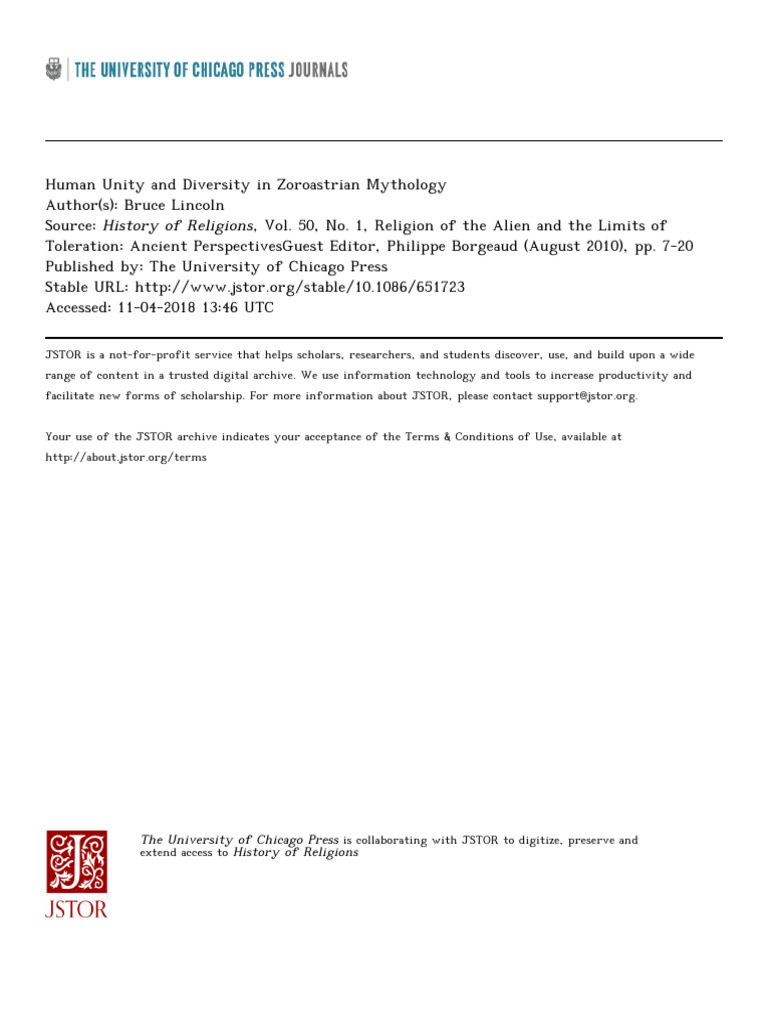 Zoroastrian Mythology: Unity and Diversity | PDF | Demons