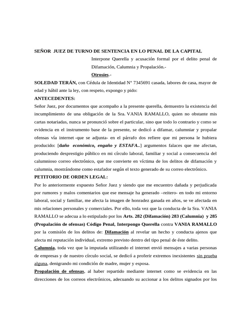 7a. DIFAMACIÓN Y CALUMNIA | PDF | Queja | Justicia