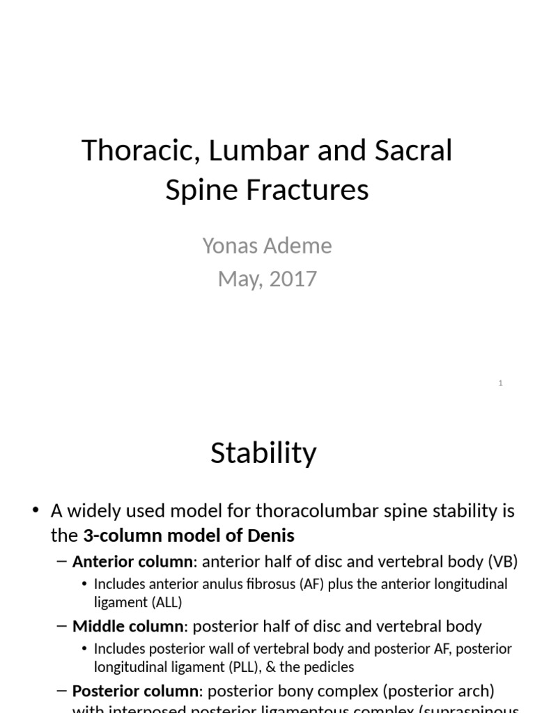 9.thoracic, Lumbar and Sacral Spine Fractures | PDF | Vertebra | Vertebral Column